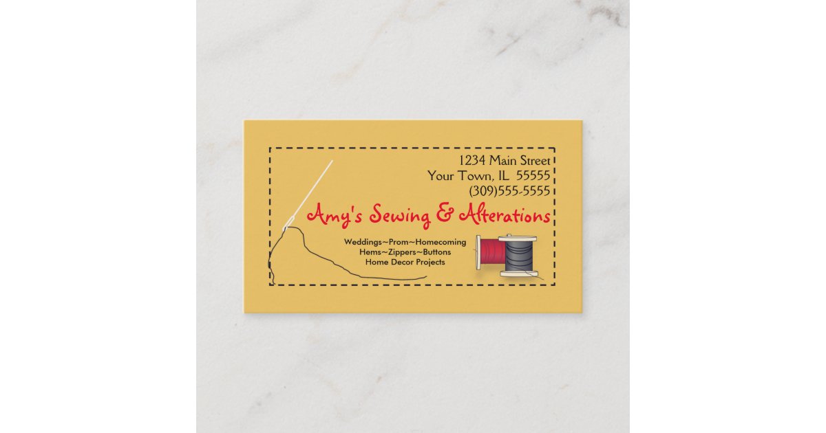 Sewing or Alterations Business Cards | Zazzle