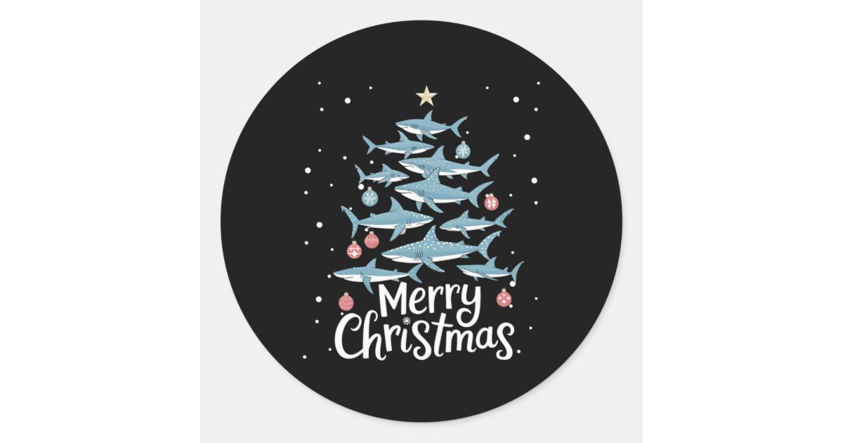 Shark Xmas Tree Sharks Christmas Tree Merry Dogmas Classic Round ...