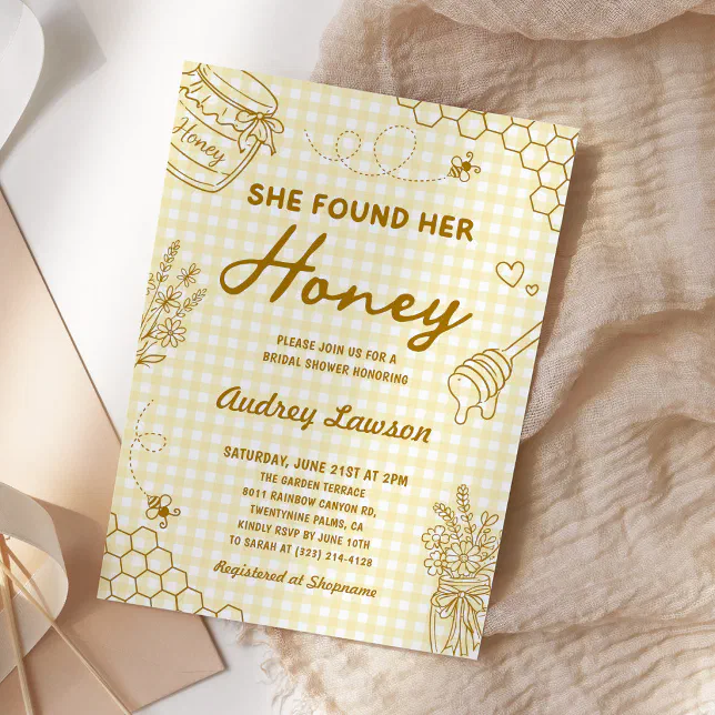 She Found Her Honey Bee Theme Bridal Shower Invitation | Zazzle