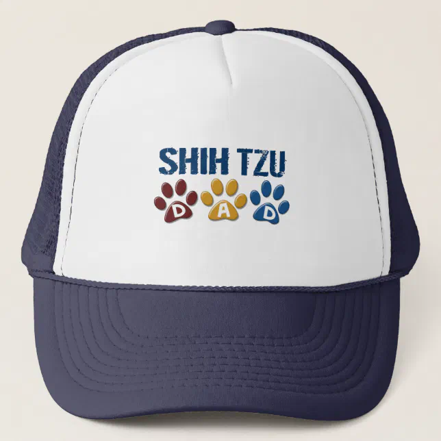 SHIH TZU Dad Paw Print 1 Trucker Hat | Zazzle