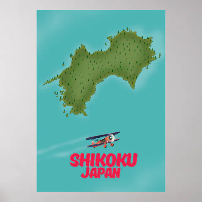 Shikoku Japan map Poster | Zazzle