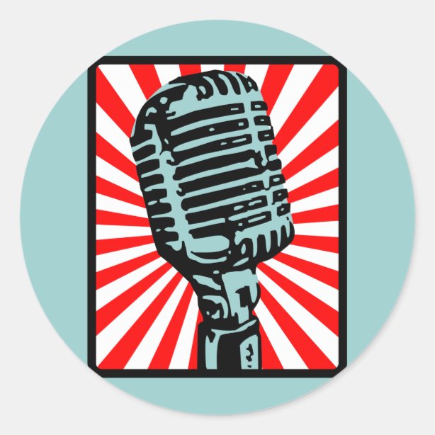 Vintage Microphone Stickers | Zazzle AU