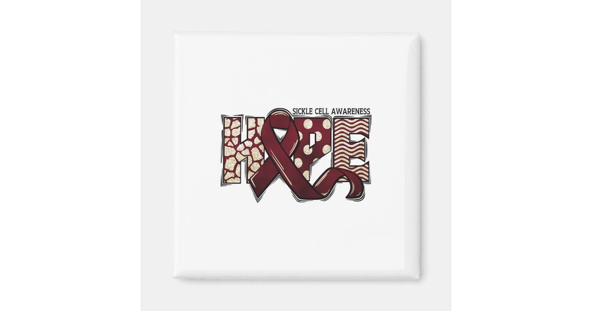 Sickle Cell Anaemia Scd Awareness Month Ribbon Hop Magnet | Zazzle