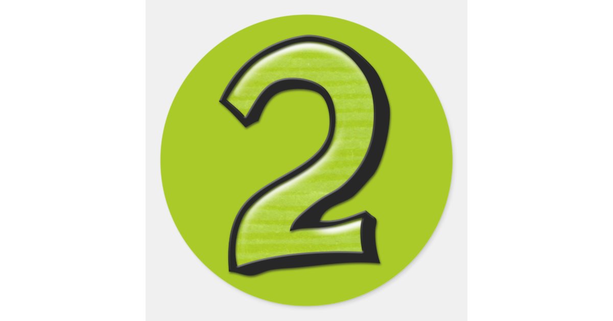 Silly Numbers 2 green Sticker | Zazzle