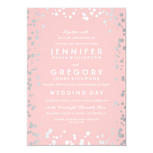 Pink And Silver Wedding Invitations | Zazzle.com.au