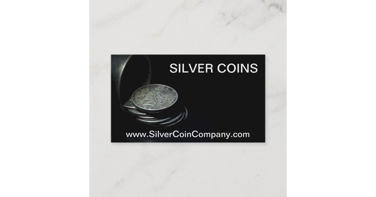 Silver Dollar Coin Business Card Template | Zazzle