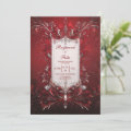 Silver Filigree Deep Red Baroque Wedding Invitation | Zazzle