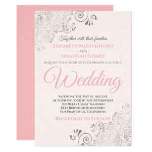 Pink And Silver Wedding Invitations | Zazzle.com.au