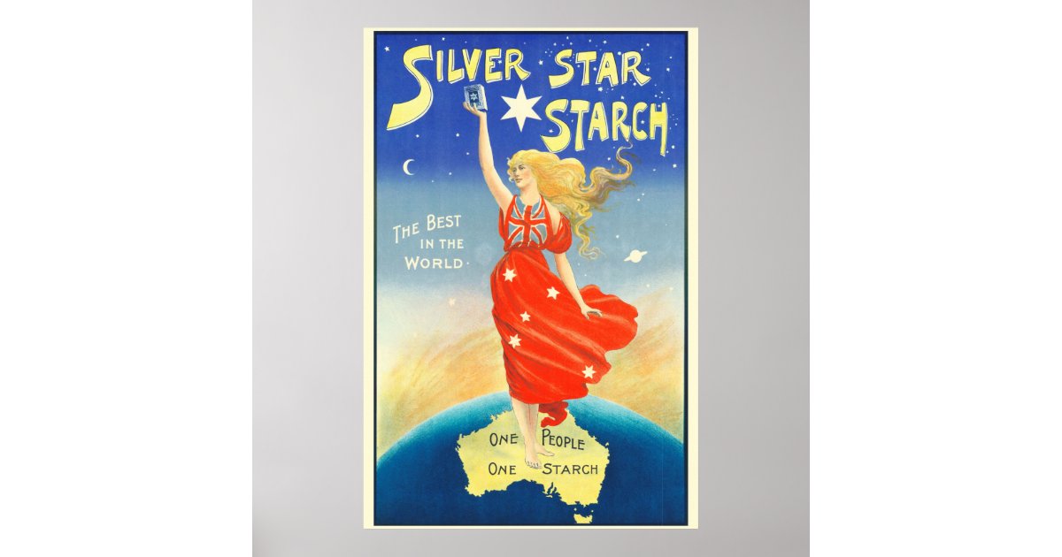 Silver Star Starch Advertising Australia Poster | Zazzle