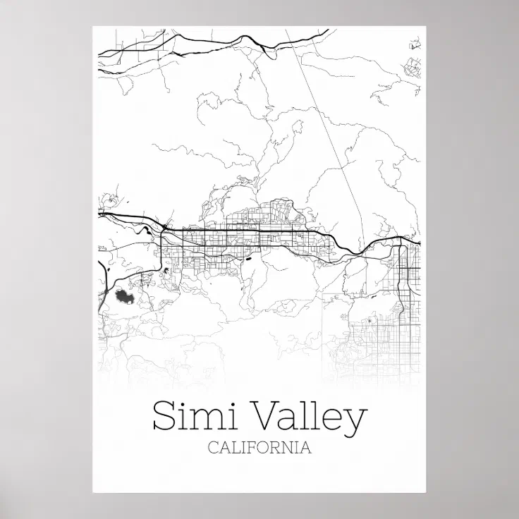 Simi Valley Map - California - City Map Poster | Zazzle