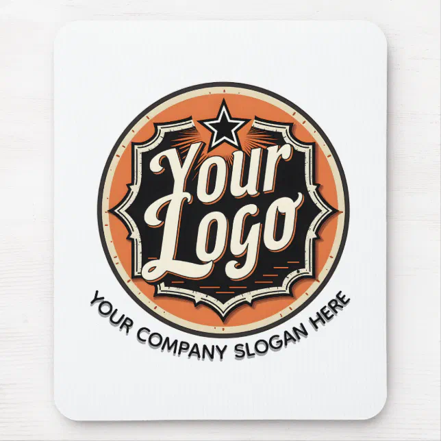 Simple Custom Logo and Text Business Mouse Pad | Zazzle