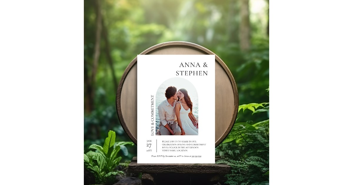 Simple Elegance Photo Commitment Ceremony Invitation | Zazzle