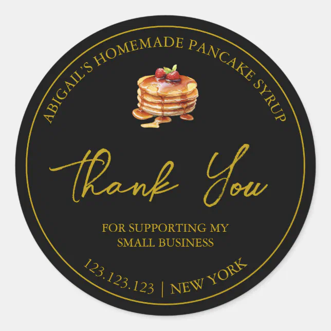 Simple Homemade Pancake Syrup Thank You Label | Zazzle