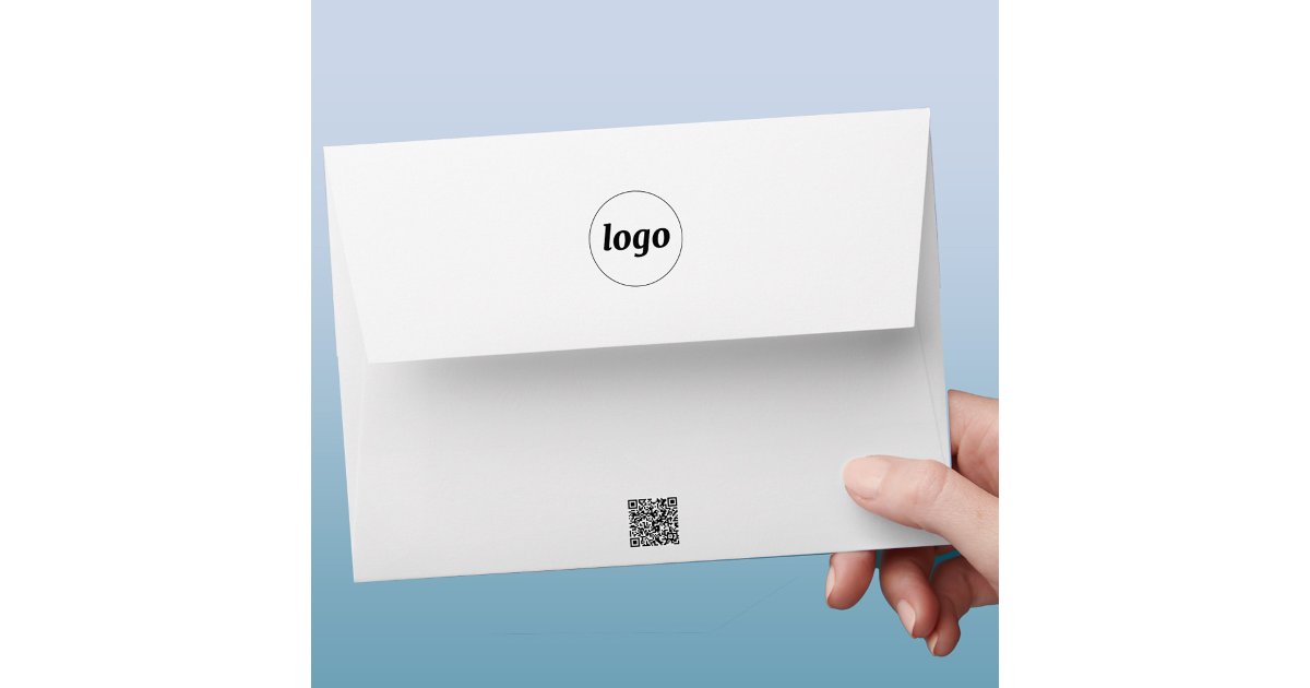 Simple Logo QR Code Professional Envelope | Zazzle