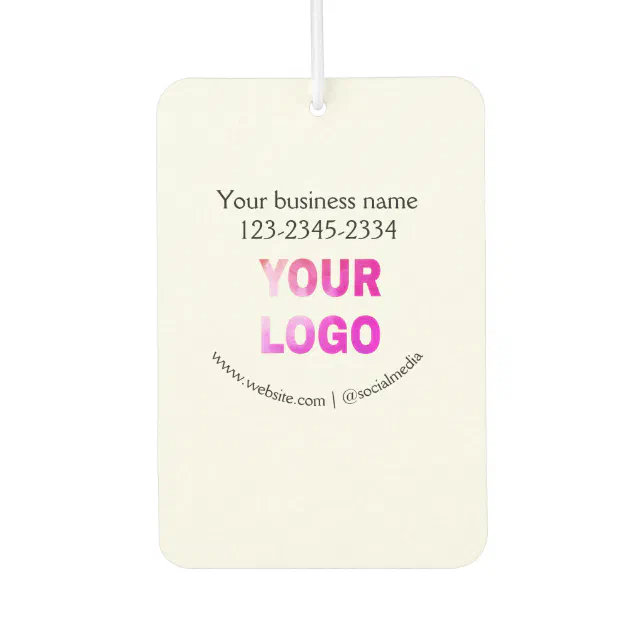 simple minimal add your logo/design here text pos car air freshener ...