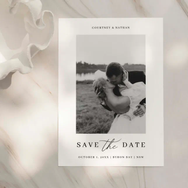 Simple Modern photo save the date invitation | Zazzle