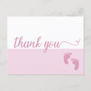 Pink Baby Feet Thank You Cards | Zazzle.com.au