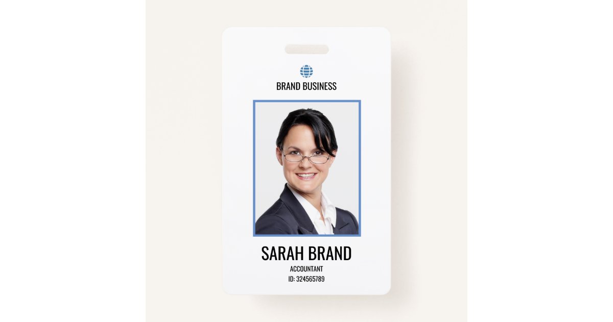 Simple Plain Employee Staff ID ID Badge | Zazzle