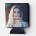 Simple script graduation photo can cooler | Zazzle