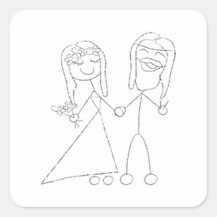 Stick Figure Bride And Groom Stickers | Zazzle AU