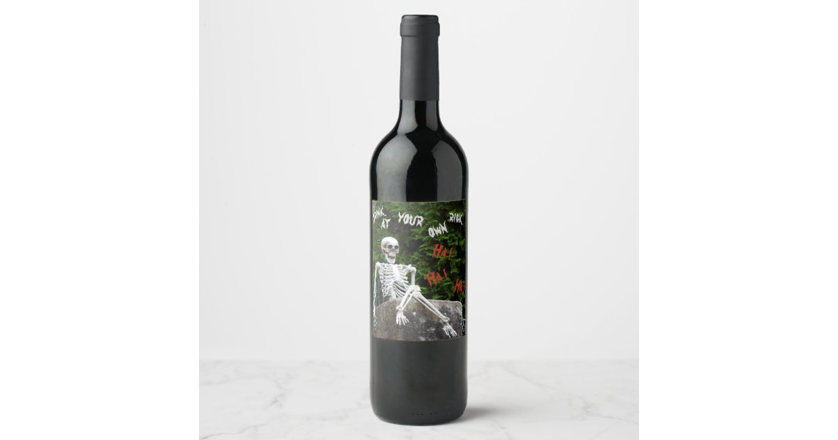 Skeleton Wine Label | Zazzle