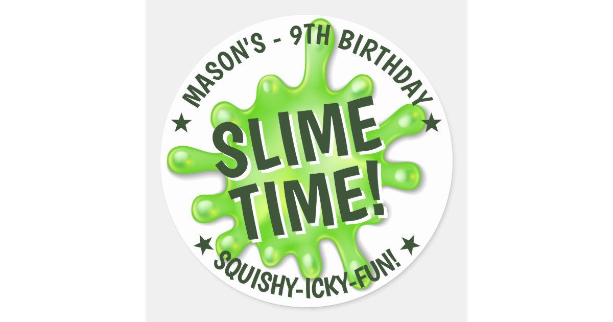 Slime Party Classic Round Sticker | Zazzle