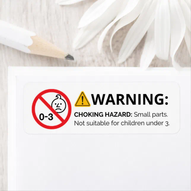 Small Parts Warning Stickers - Choking Hazard 0-3 | Zazzle