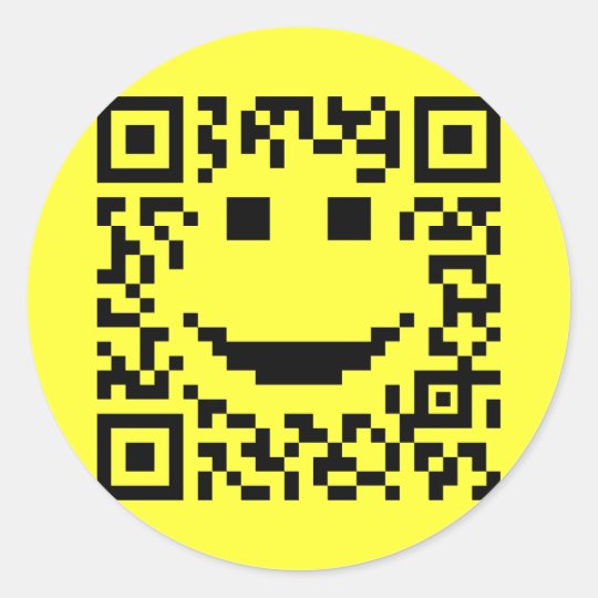 Smiley Scan UPC QR Design Classic Round Sticker | Zazzle.com.au