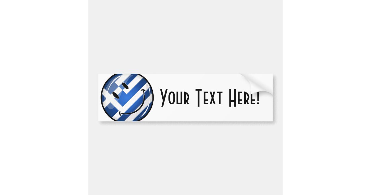 Smiling Greek Flag Bumper Sticker | Zazzle