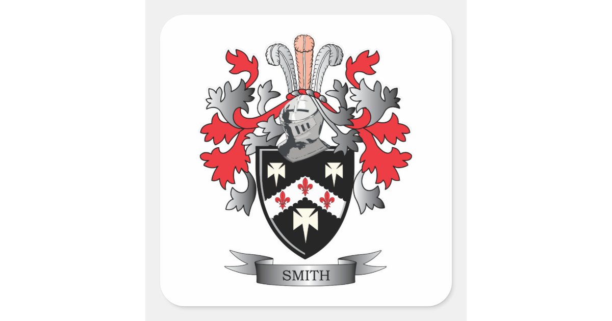 Smith Coat of Arms Square Sticker | Zazzle