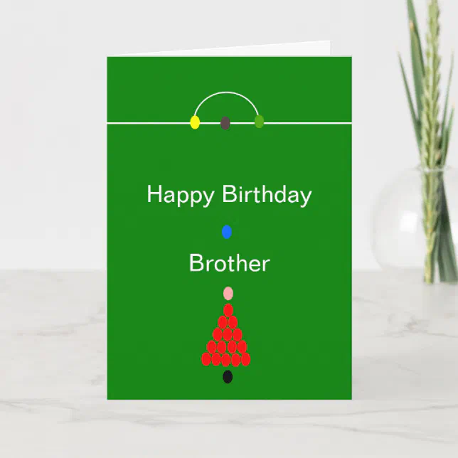 Snooker Design Personalised Brother Birthday Card | Zazzle