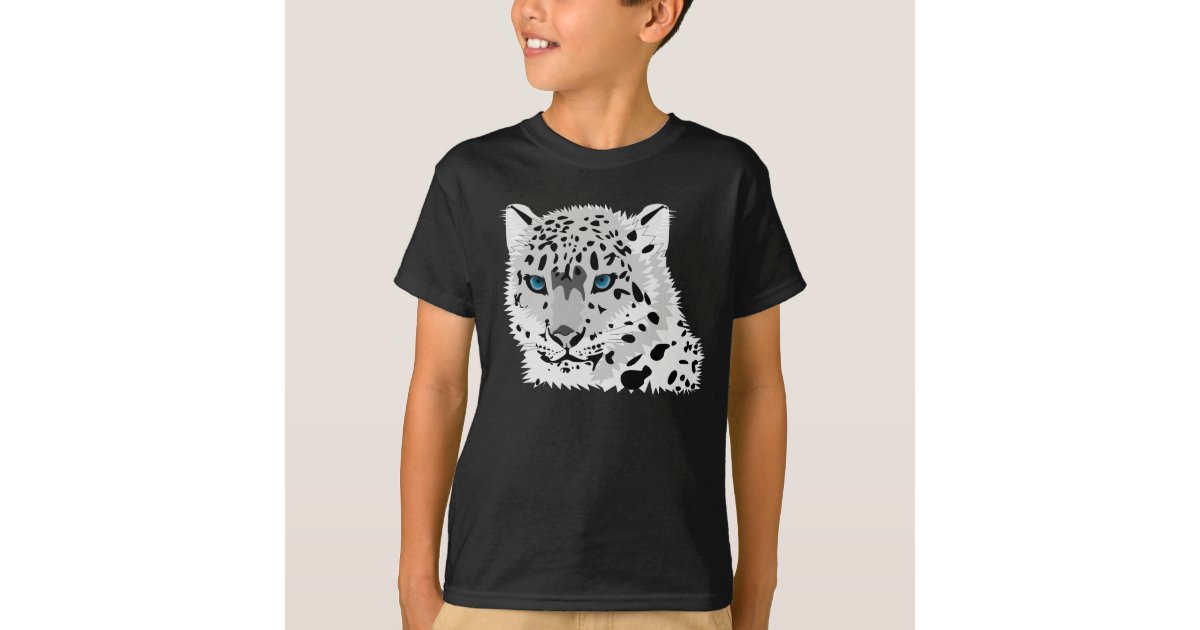 Snow leopard graphic T-Shirt | Zazzle