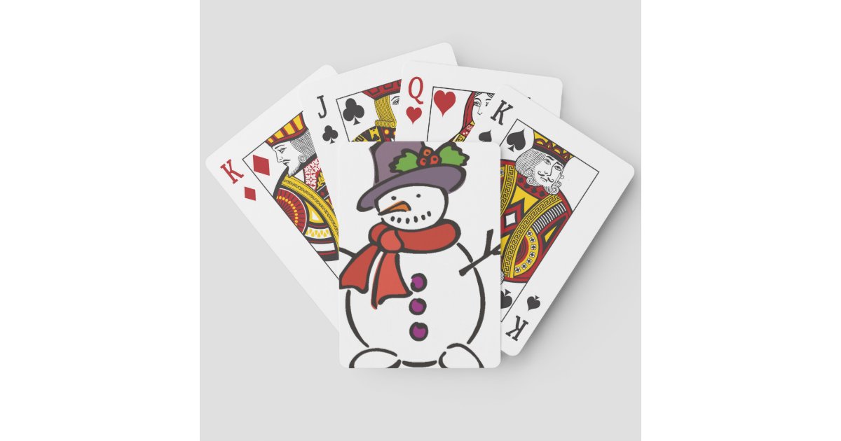 Snowman Playing Cards | Zazzle