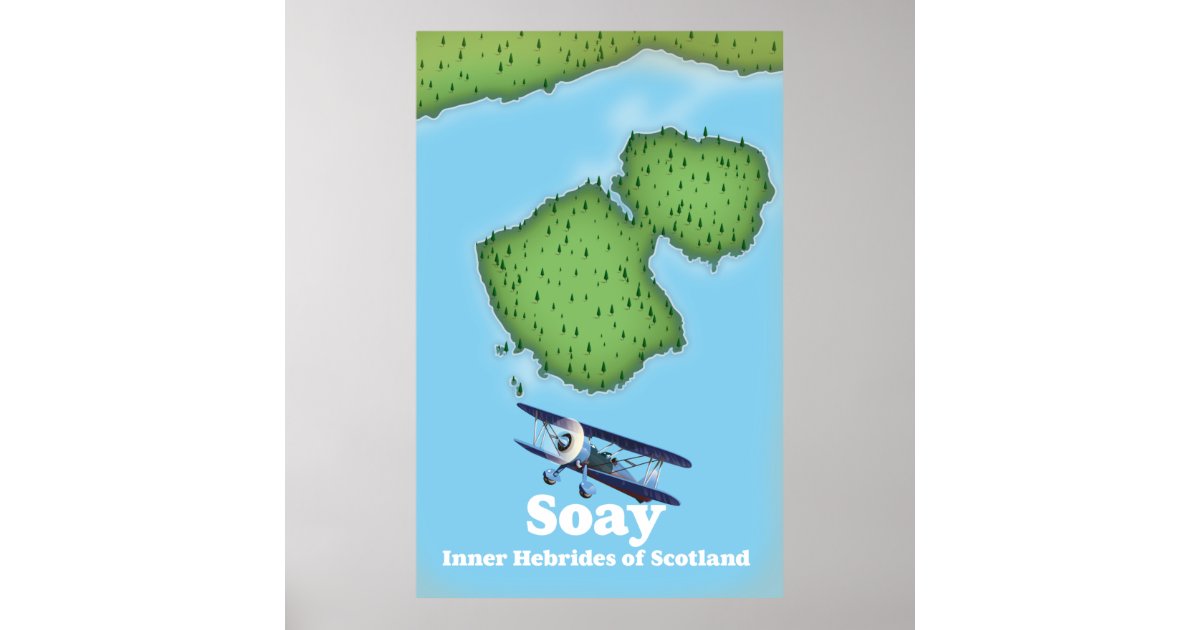 Soay Inner Hebrides of Scotland map Poster | Zazzle