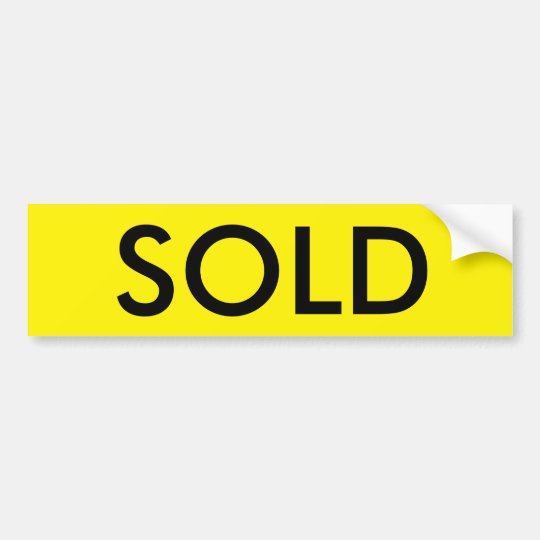 SOLD Real Estate Bumper Sticker for Sign | Zazzle.com.au