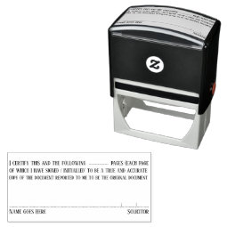 Solicitor certify pages of document true copy self-inking stamp | Zazzle