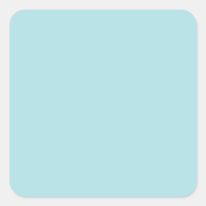 Solid Colour Light Powder Blue Square Sticker | Zazzle.com.au