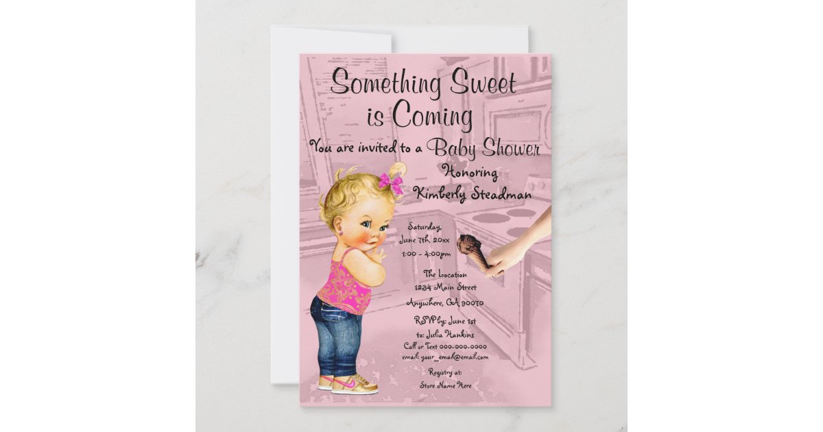Something Sweet is Coming Baby Shower Invitation | Zazzle