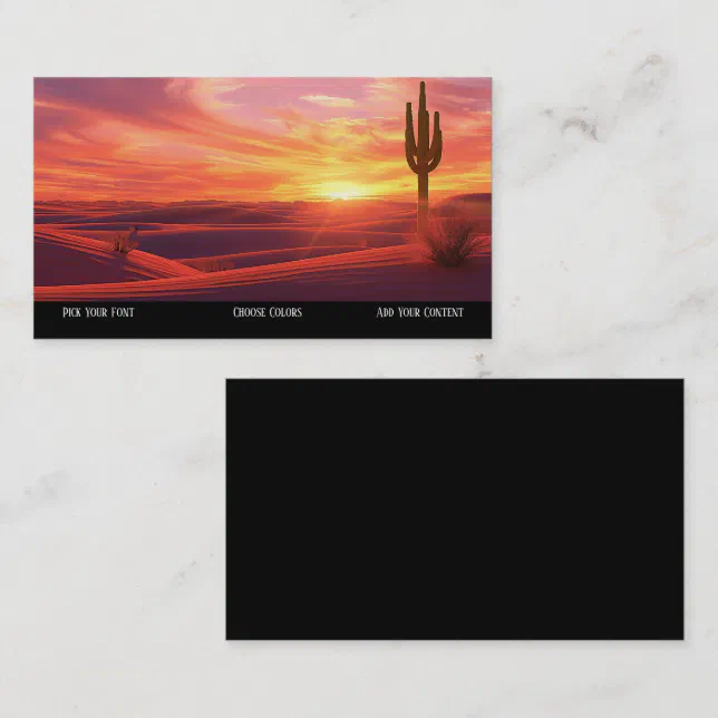 Southwestern Sunset Desert Business Card | Zazzle