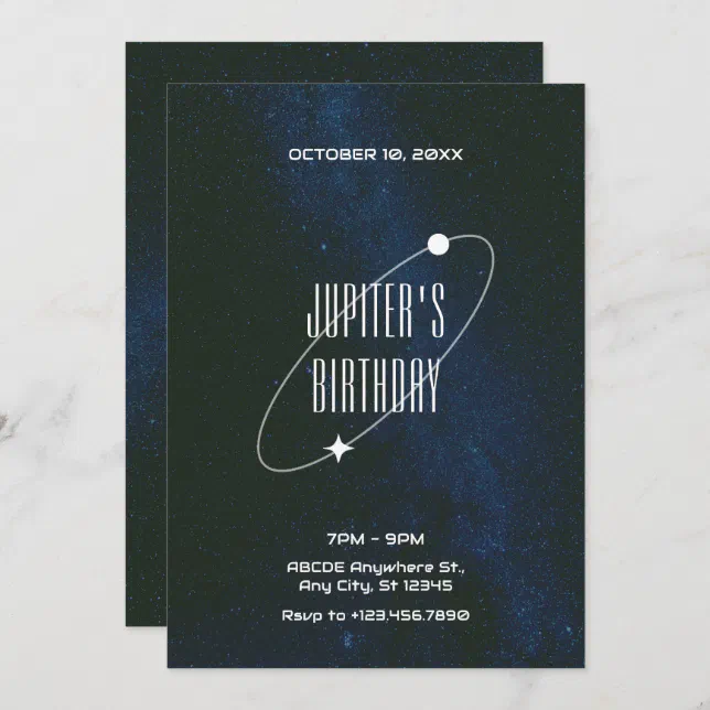 Space Starry Night Universe Birthday Invitation | Zazzle