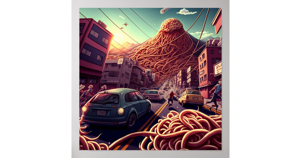 Spaghetti Volcano Poster | Zazzle