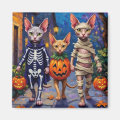 Sphynx Cats Trick-or-Treating in Halloween Costume Magnet | Zazzle