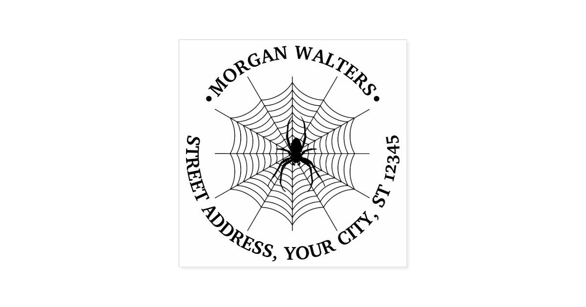 SpiderWeb and Spider Silhouette #2 Name Address Self-inking Stamp | Zazzle