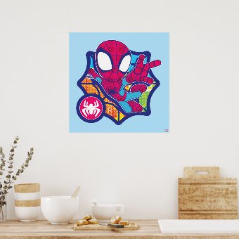 Spidey Comic-Style Web Graphic Poster | Zazzle