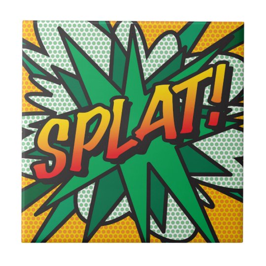 SPLAT Fun Retro Comic Book Pop Art Ceramic Tile | Zazzle.com.au
