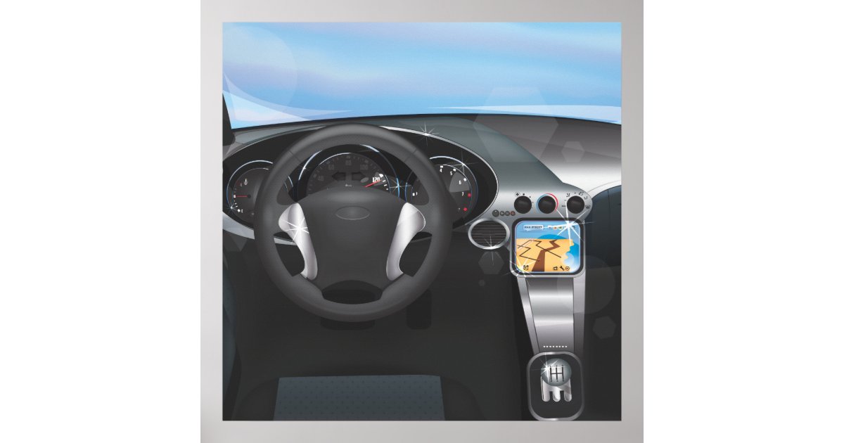 Sports Car Dashboard Poster | Zazzle