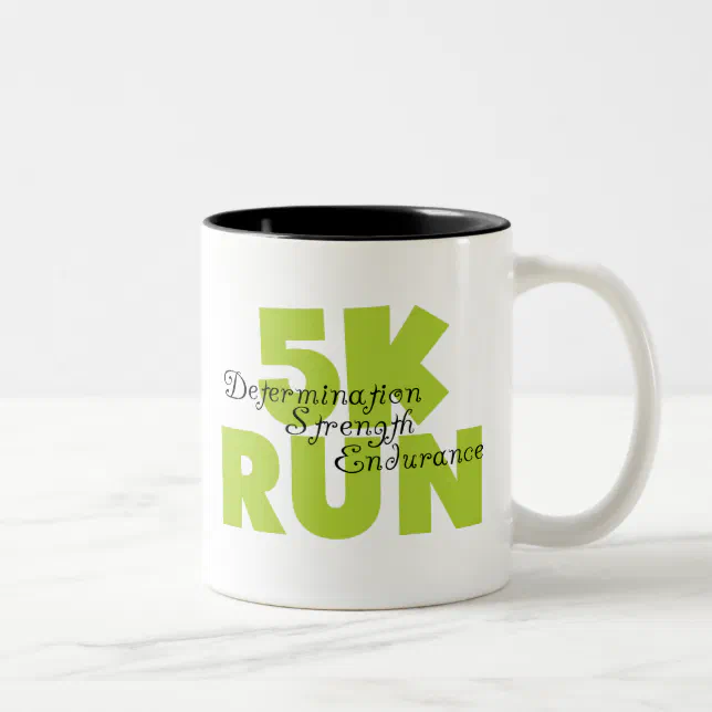 Spring Green 5K Run Two-Tone Coffee Mug | Zazzle