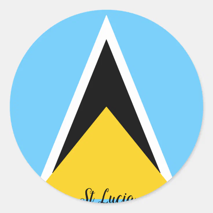 St Lucia Flag Classic Round Sticker | Zazzle