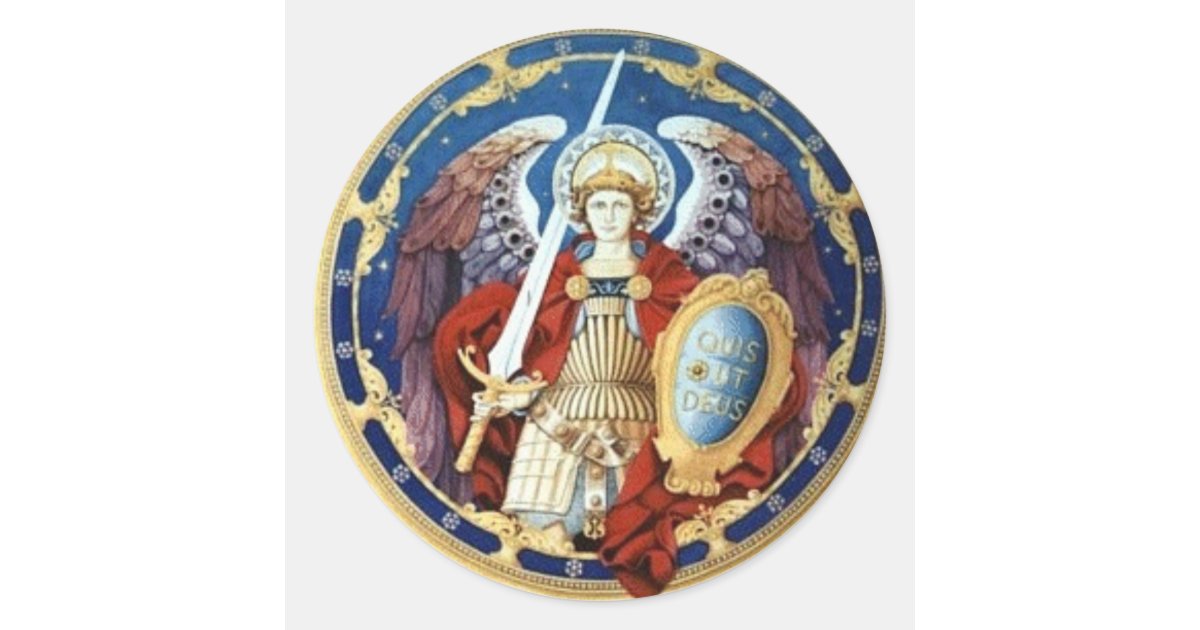 St. Michael The Archangel Round Sticker | Zazzle