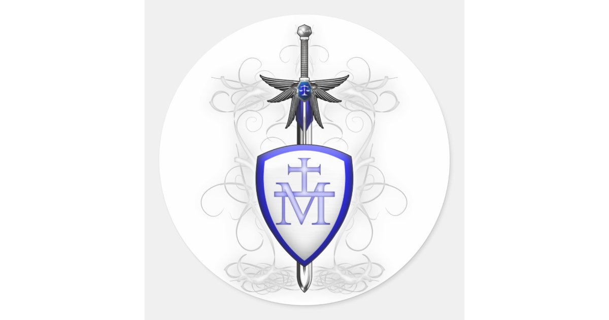St. Michaels Sword Classic Round Sticker | Zazzle